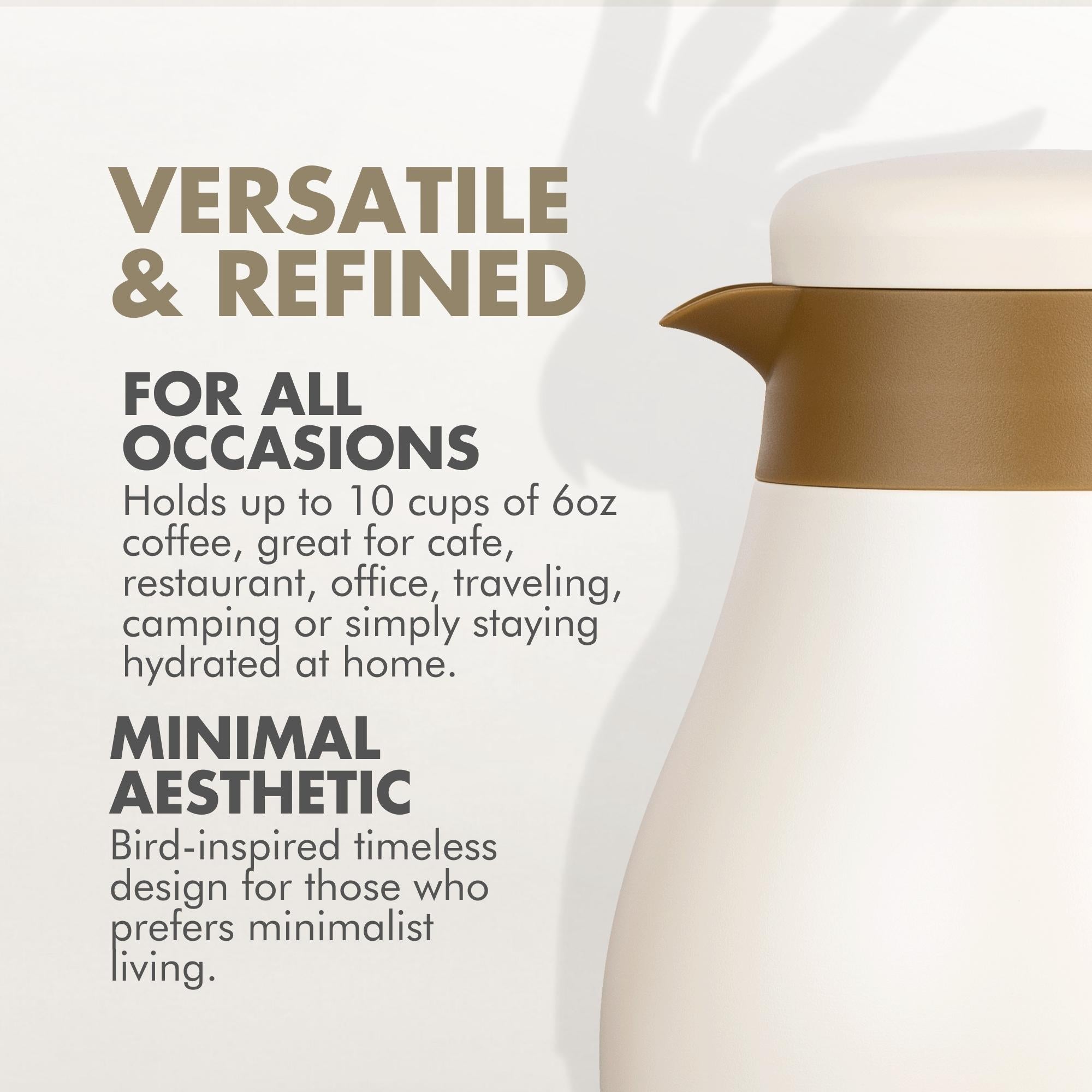 GrandTies | Insulated Stainless Steel Thermal Coffee Carafe | 61oz ...